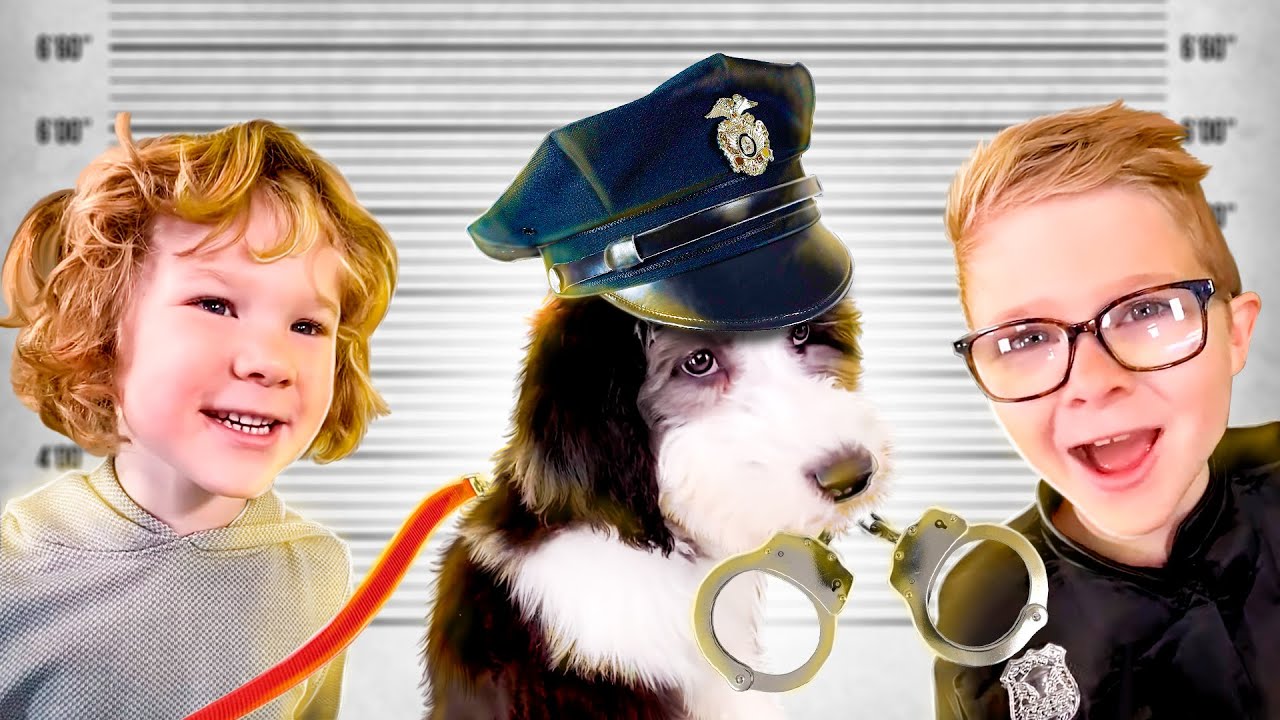 Kids Police Patrol with NEW Police Dog! [BONUS: Kids Arcade Games with ...