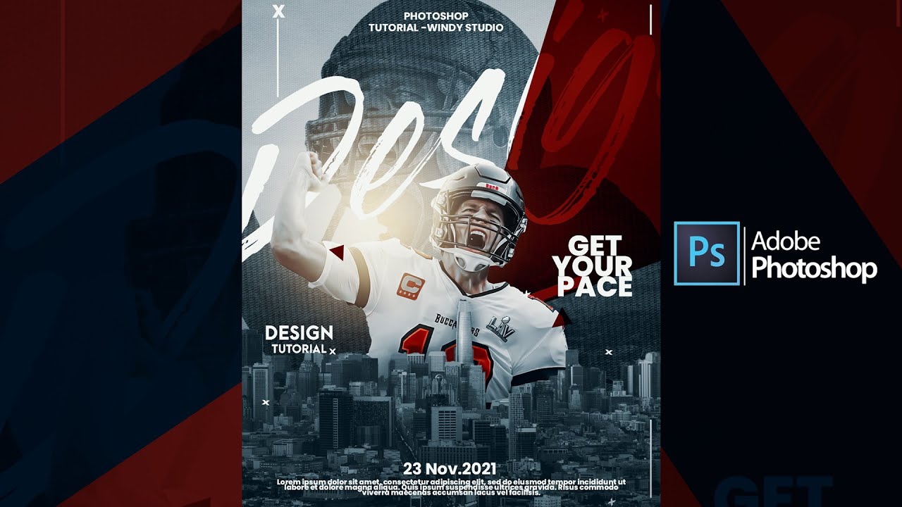 How to Create Professional NFL Poster Design - #Photoshop Tutorials ...