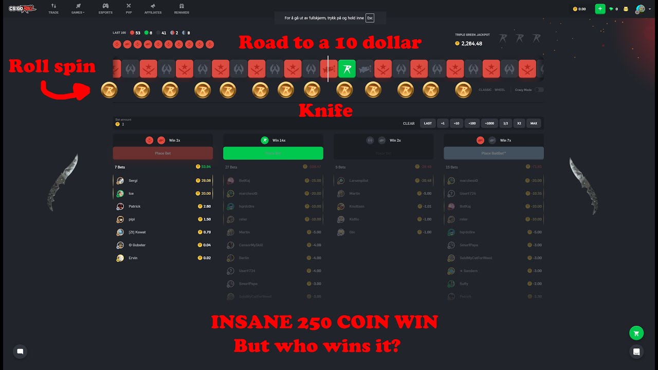CSGOROLL 10 coins to a knife challenge episode 3 | Potentially the last ...