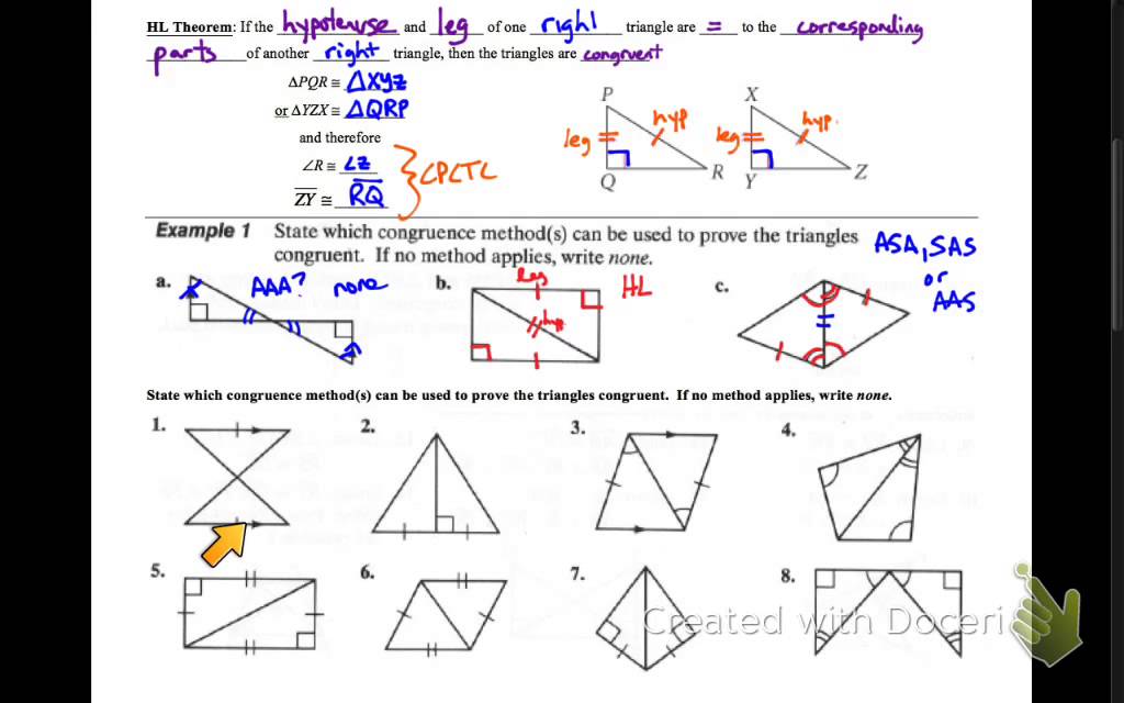 geometry 4-5 concept guide: triangle congruency (AAS and HL) - YouTube