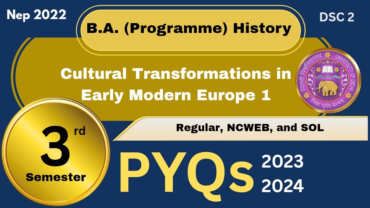 Cultural Transformations in Early Modern Europe | B.A. Prog History ...