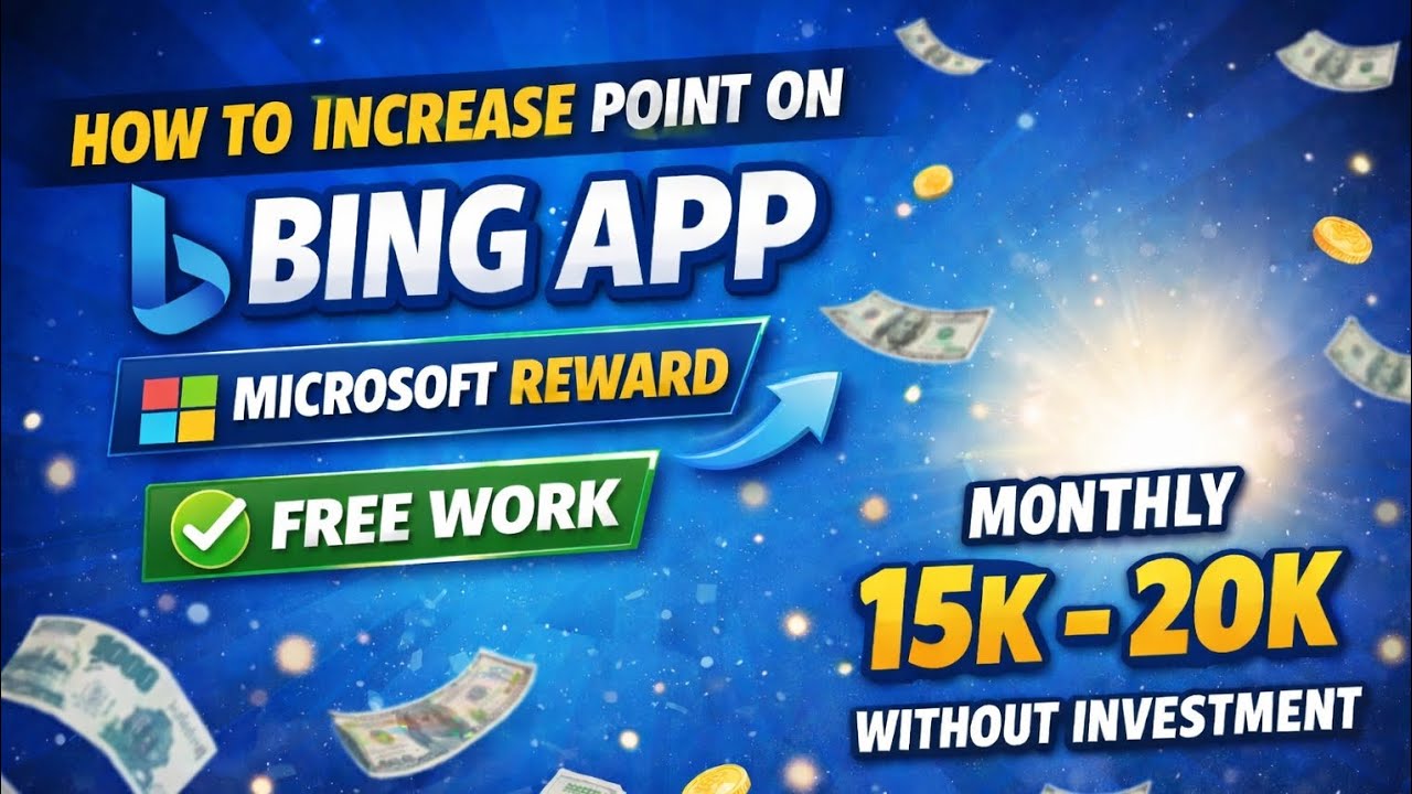How to increase point on bing app |Microsoft reward work - YouTube
