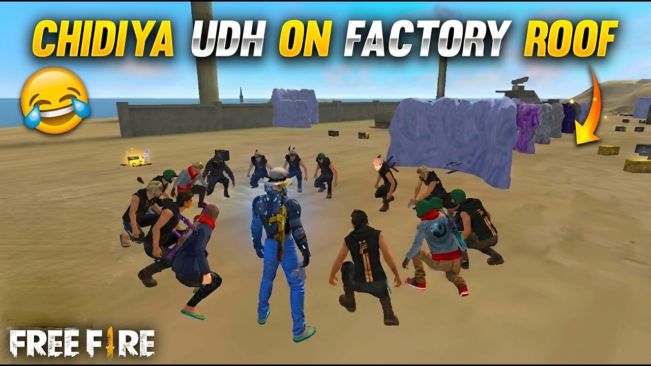Playing Chidiya Udh🤣 With 49 Noobs On Factory Roof in live😲 free fire ...