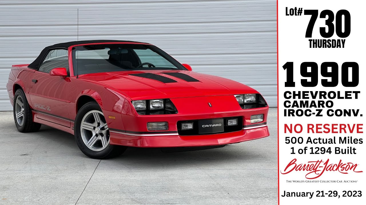 Ultra Rare 500 Mile 1990 Chevrolet Camaro IROC-Z Convertible Barrett ...