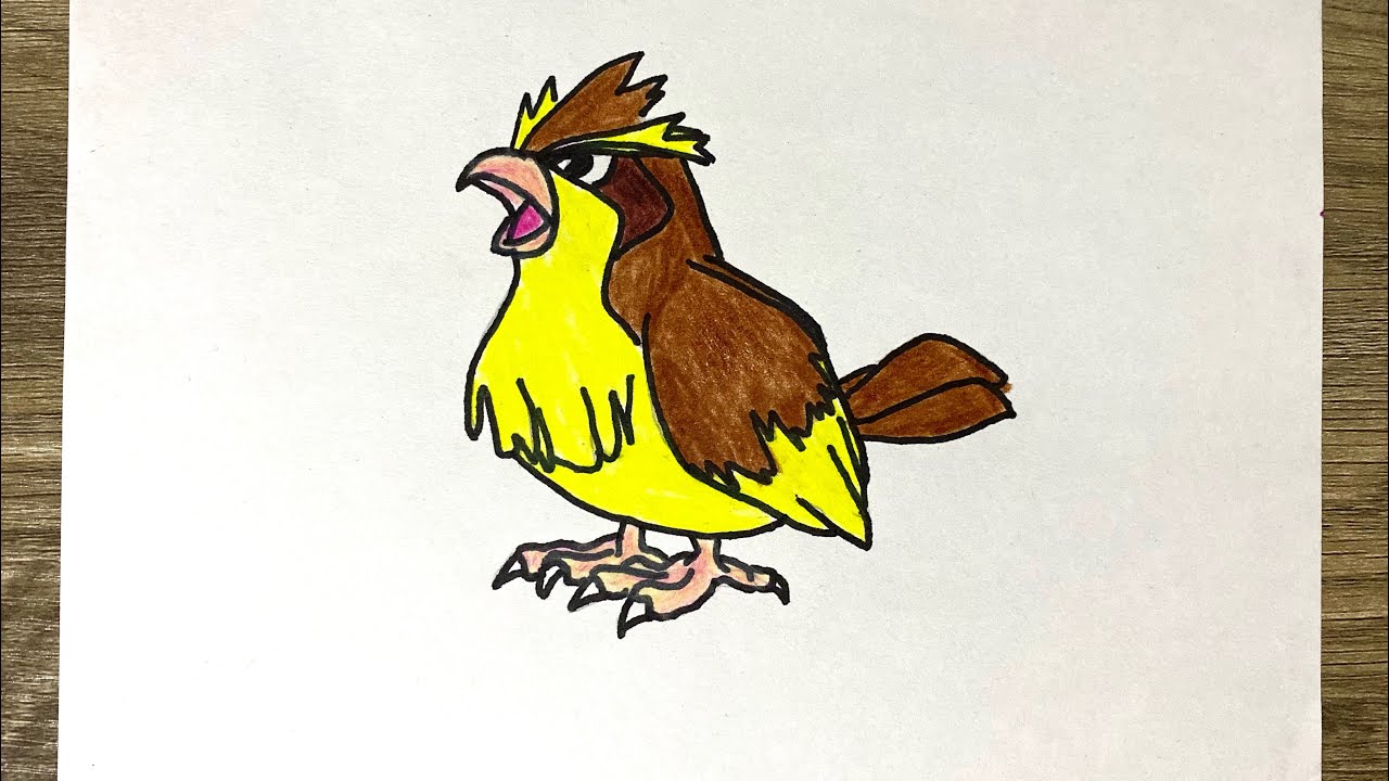 Drawing Pidgey pokemon - Dibujo de Pidgey - YouTube