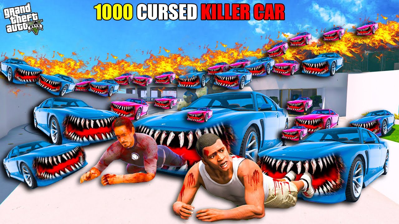 1000 Cursed Killer Car Try To Kill Franklin & Avengers in GTA 5 ! | GTA ...