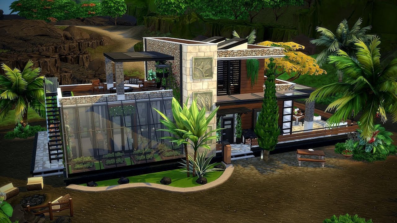 The Sims 4 || Speed Build || Off The Grid Modern Home - YouTube