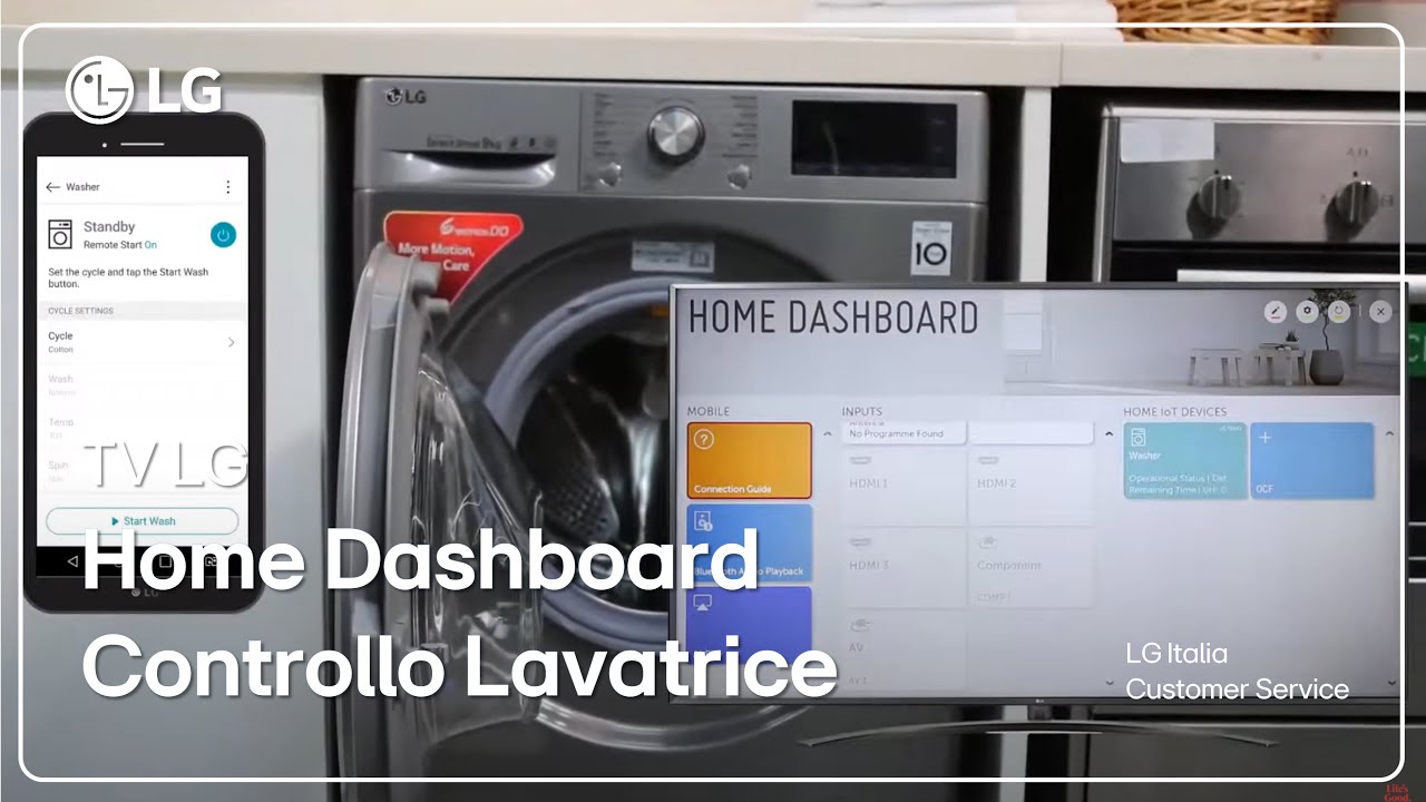 ThinQ LG | Home Dashboard Smart TV - Controllo della lavatrice - YouTube