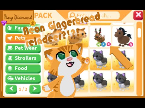 Making Neon Gingerbread Reindeer | Roblox Adopt me | Tiny Diamond - YouTube