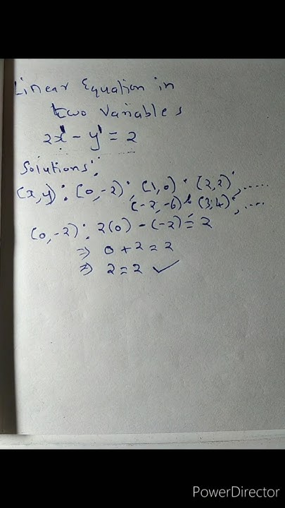 Solutions of a Linear Equation in two Variables (हिंदी में) #linearequations #mathematics - YouTube