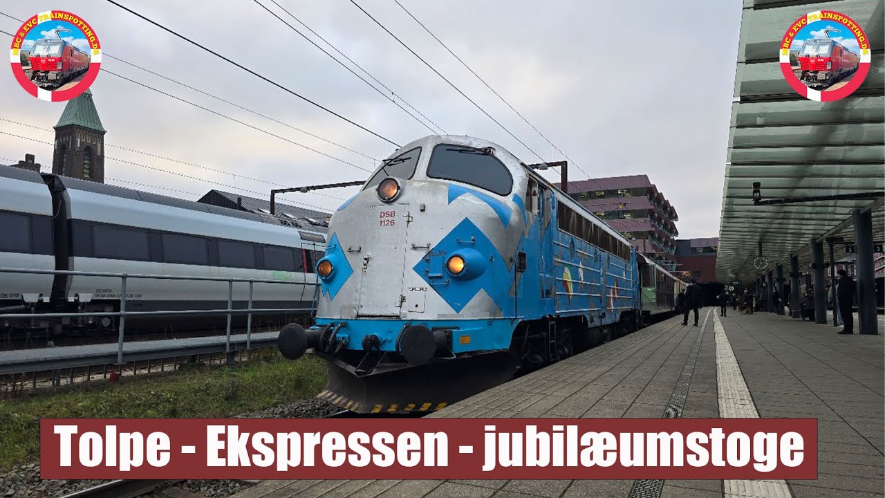 Tolpe - Ekspressen - jubilæumstoge på Østerport station - YouTube