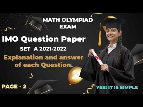 Olympiad exam IMO question paper class 5 set A 2021-22 with full ...