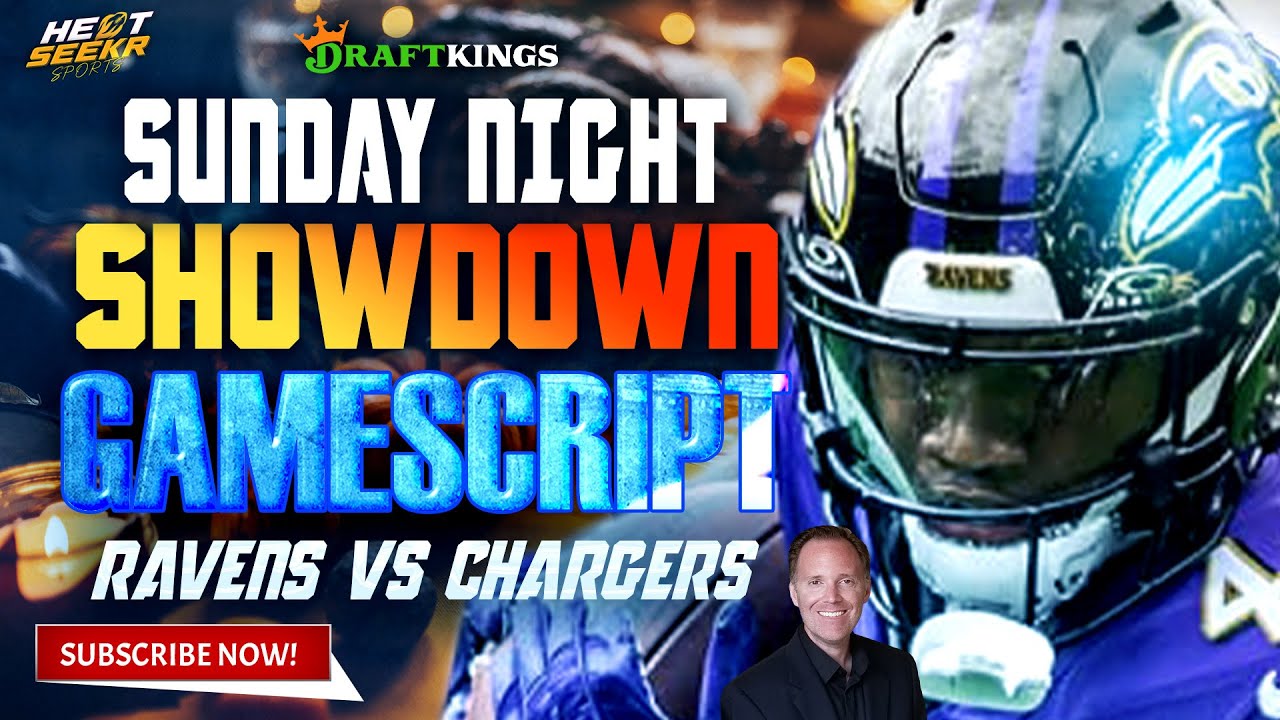 RAVENS VS CHARGERS | SNF SUNDAY NIGHT DRAFTKINGS SHOWDOWN | 2023 NFL WEEK 12 DFS GAMESCRIPT ...