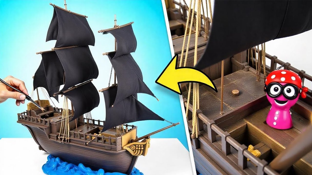 🏴‍☠️⚓ Epic Pirate Crafts! Build the Black Pearl, Play an Arcade Game ...