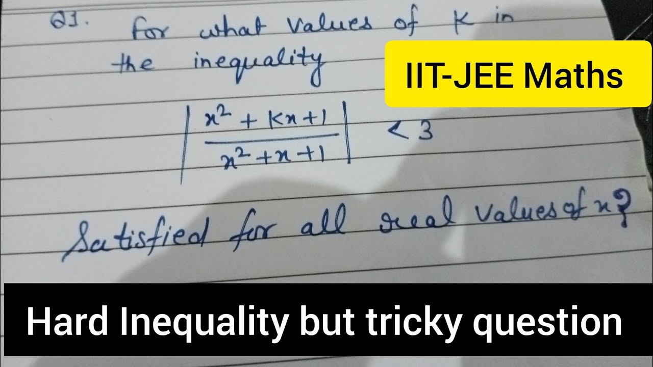IITJEE Maths Tricky Hard question of modulus function and inequality ...