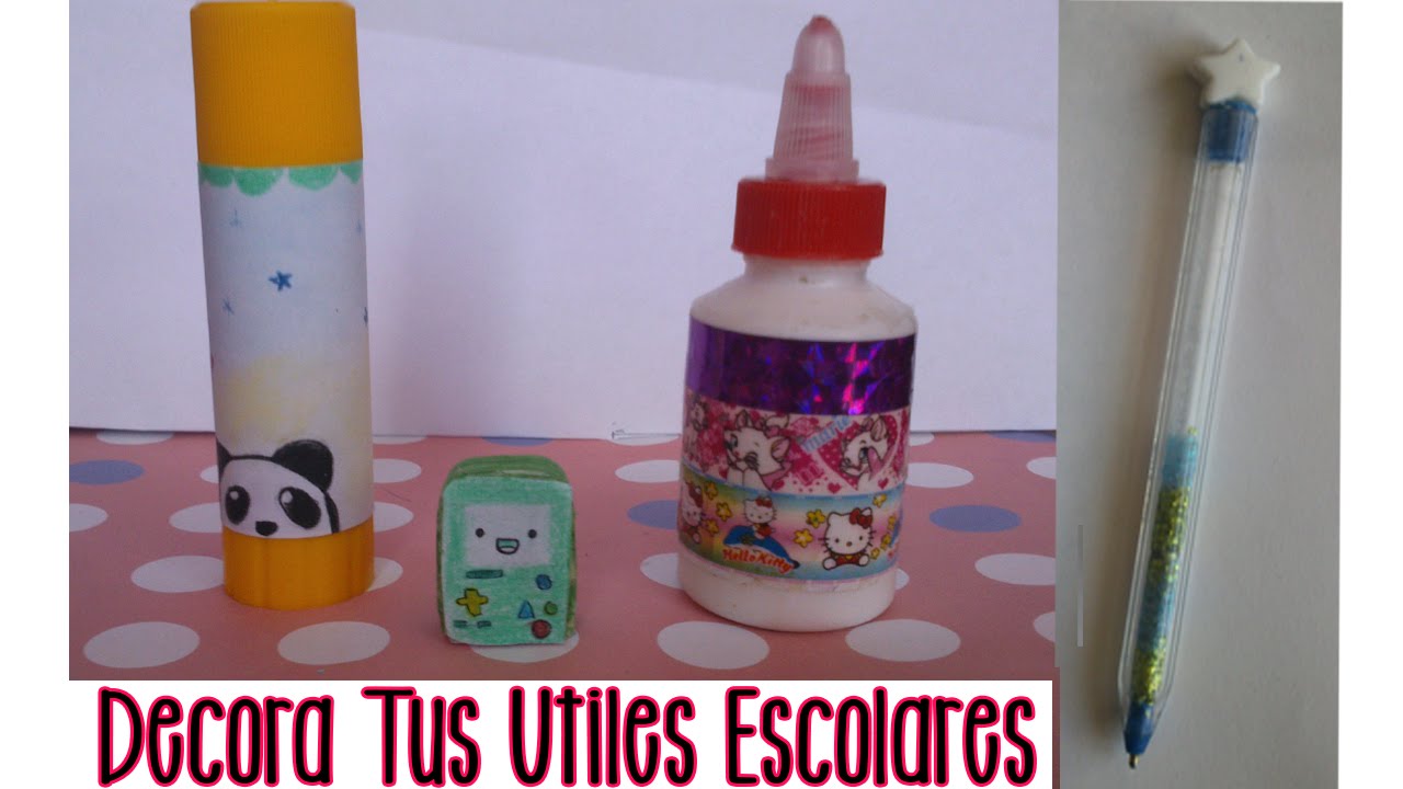 DECORA TUS UTILES ESCOLARES - YouTube