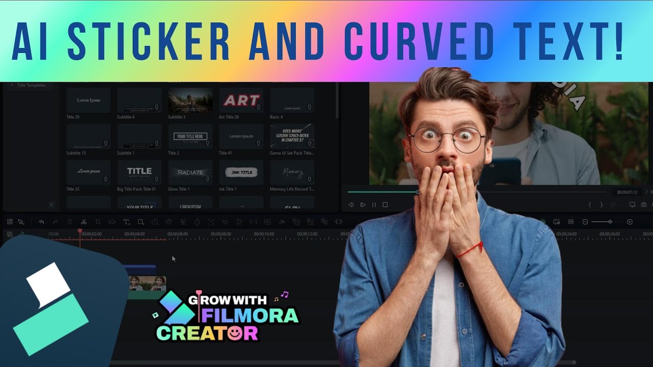 ENHANCE YOUR VIDEO WITH AI STICKER AND CURVED TEXT IN FILMORA! - YouTube