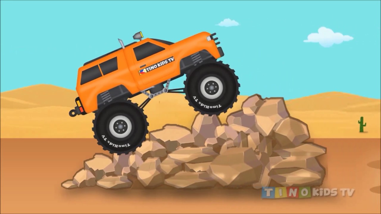 5 Learn Colors Monster Truck Stunts for Children #1 Video for Kids ...