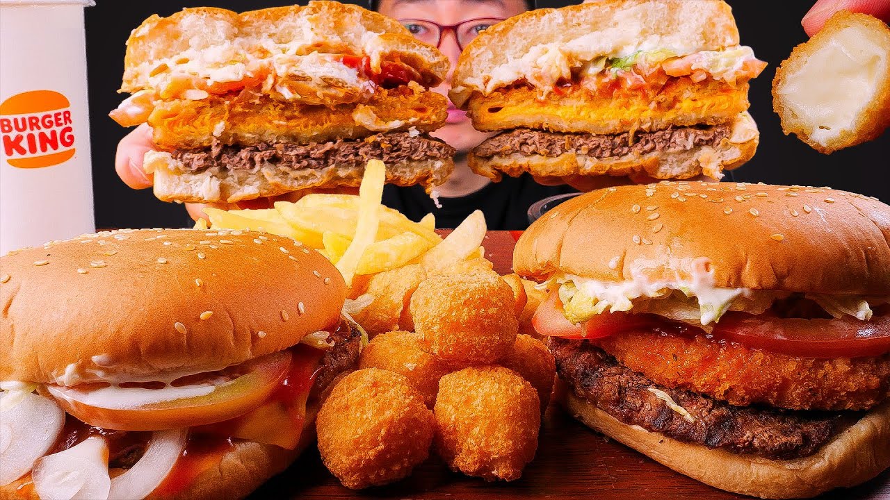 MUKBANG ASMR Burger King's new menu🍔【SUB】 Korean MUKBANG ASMR EATING ...