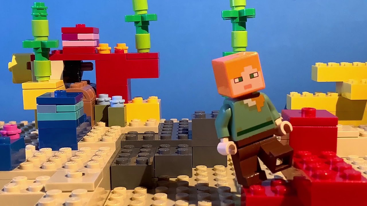 Pufferfish Fight - LEGO Minecraft animation - YouTube