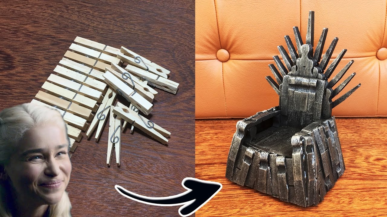 Mini Iron Throne Made Using Only Wooden Pegs - EASY, FAST, CHEAP - YouTube