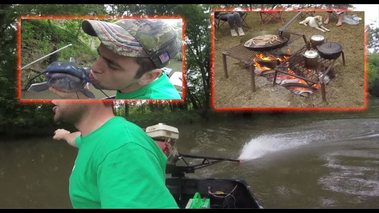 Catfishing with bank poles and E Factor Campout - YouTube