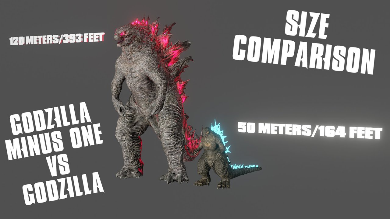 Godzilla Minus One VS Godzilla Size Comparison ! Toho VS Legendary ...
