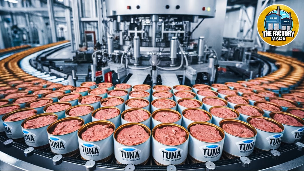 How Canned TUNA is Made in Factory || How Tune Fish is Caught ...