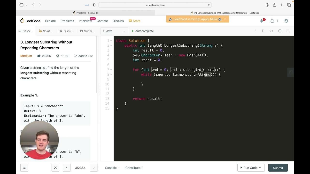 Leetcode Solution - 3 Longest Substring Without Repeating Characters ...