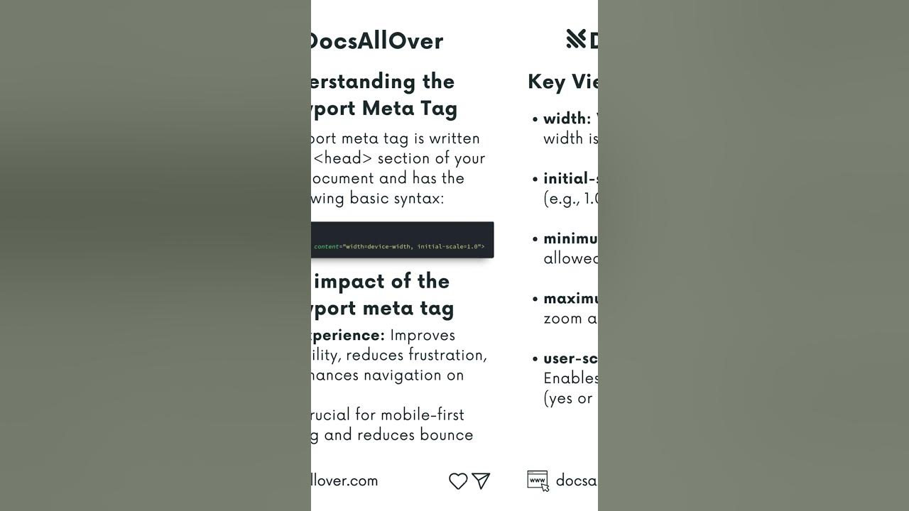Viewport Meta Tag: Controlling How Your Website Scales on Mobile Devices #webdevelopment #meta # ...