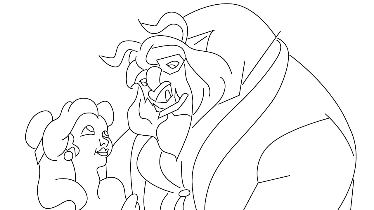 How to draw Beauty and Beast step by step for beginners - YouTube