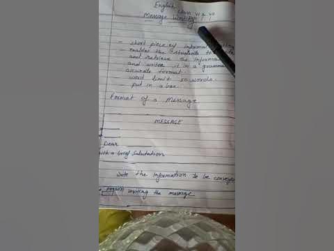 Message writing class VI and VII by Mrs Anjula Agarwal - YouTube