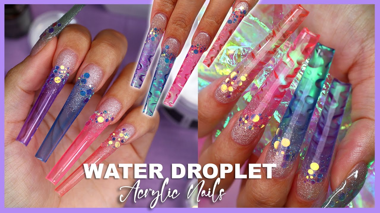XL Water Droplet Nail Art | Making my own GLASS Jelly gel colours ...