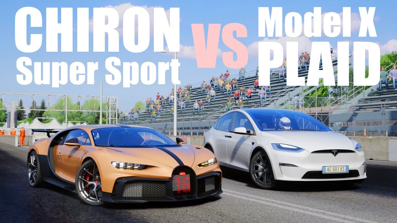 Model X PLAID VS CHIRON SS | Drag Race - YouTube