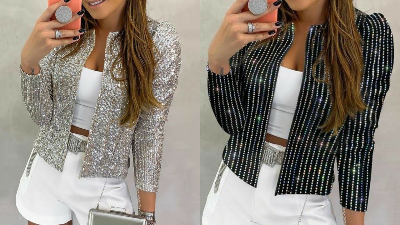 Sequins Jacket Design Ideas|Very Stylish Jacket Design|Women's Jacket ...