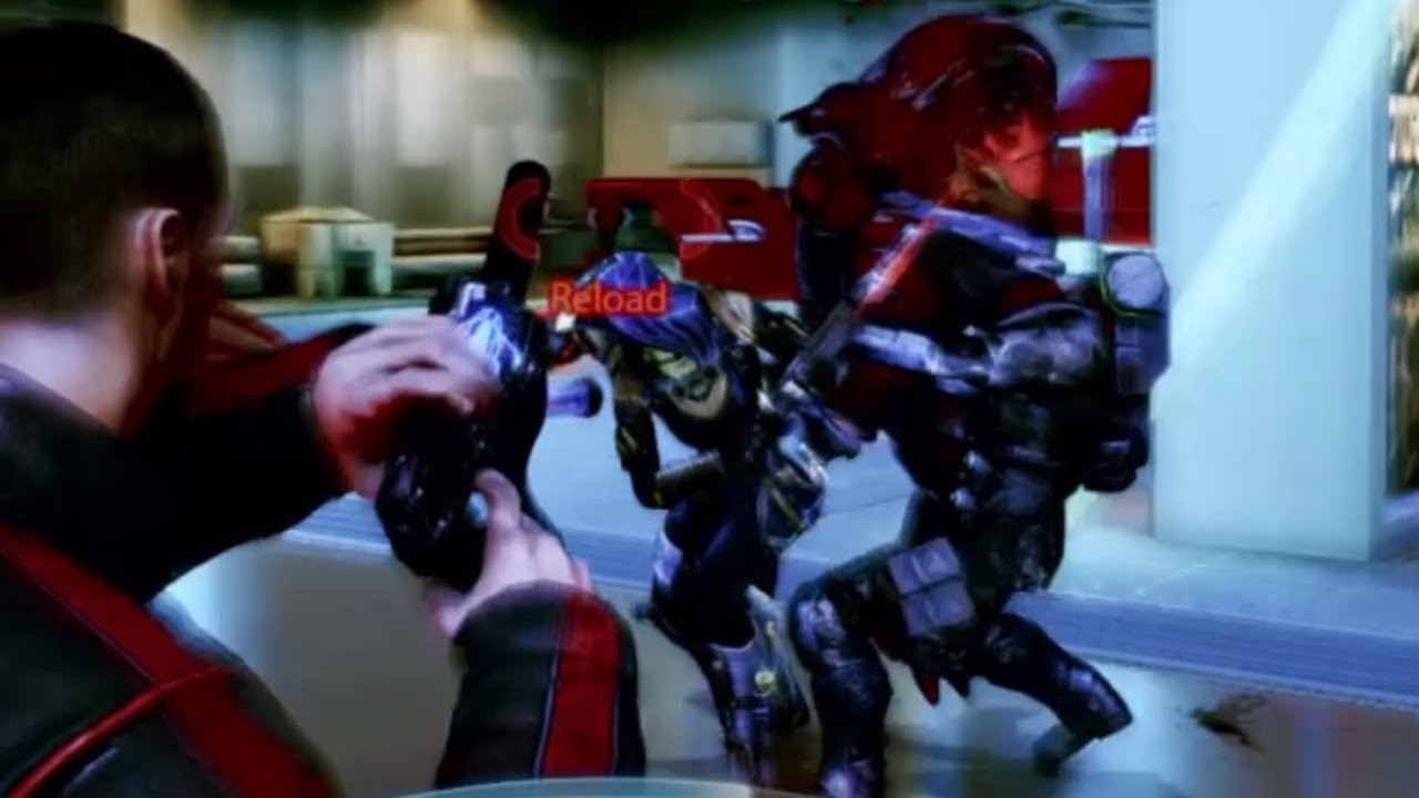 ME3 Citadel Wrex and Tali doing the fast reloading trick - YouTube