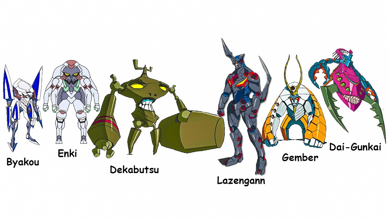 ALL Beastmen Mecha's from Gurren Lagann - YouTube