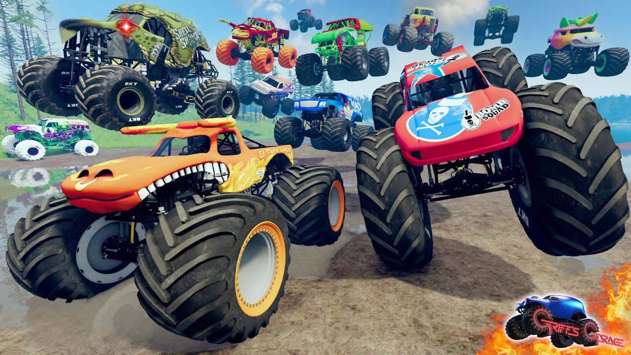 Monster Jam INSANE Monster Truck Mud Battle and Monster Truck Crashes ...
