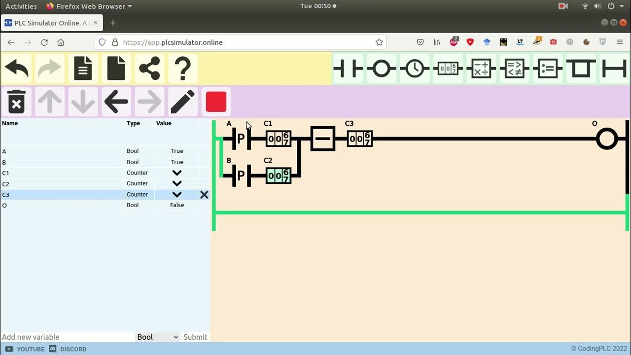 PLC Simulator Online - Counter Part 2 - YouTube