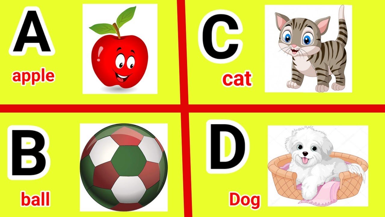 abcd, a for apple b for ball, abc song, abcd rhymes, colours, alphabet ...