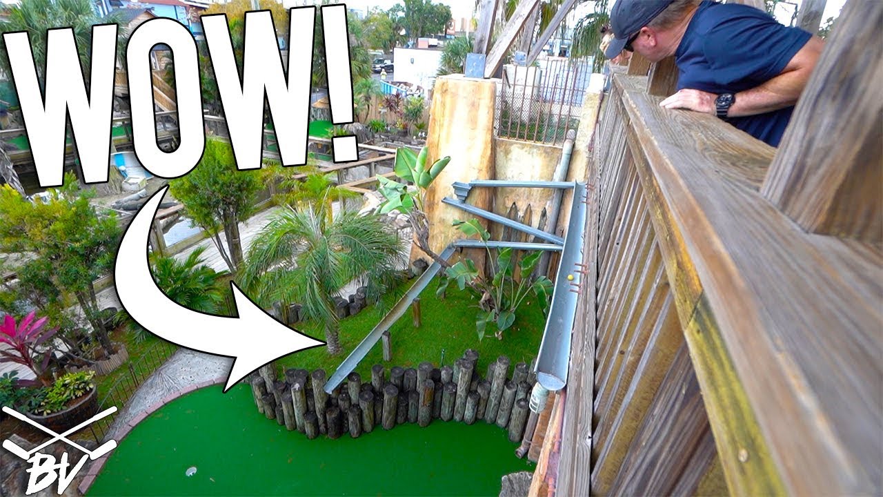 Crazy Mini Golf Holes And My Mom Gets Terrified! - YouTube