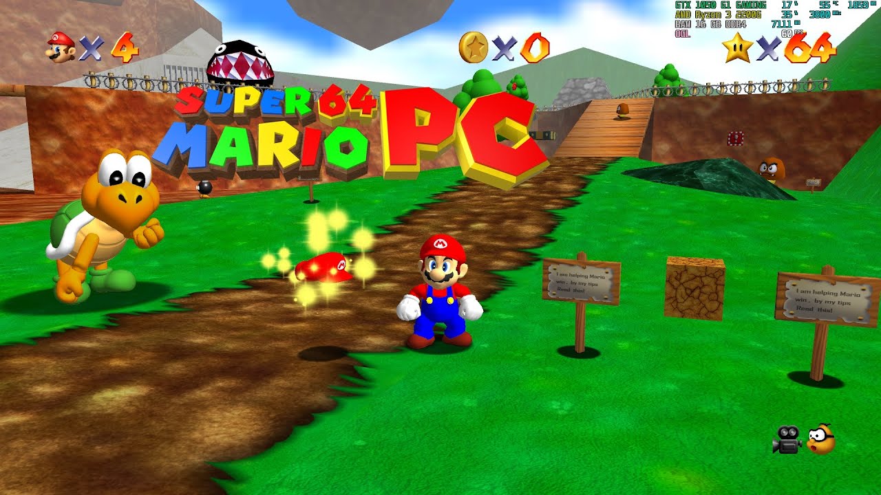 Super Mario 64 Pc Port P3st Texture Pack V1 04 Mod Hd Mario Odyssey 60