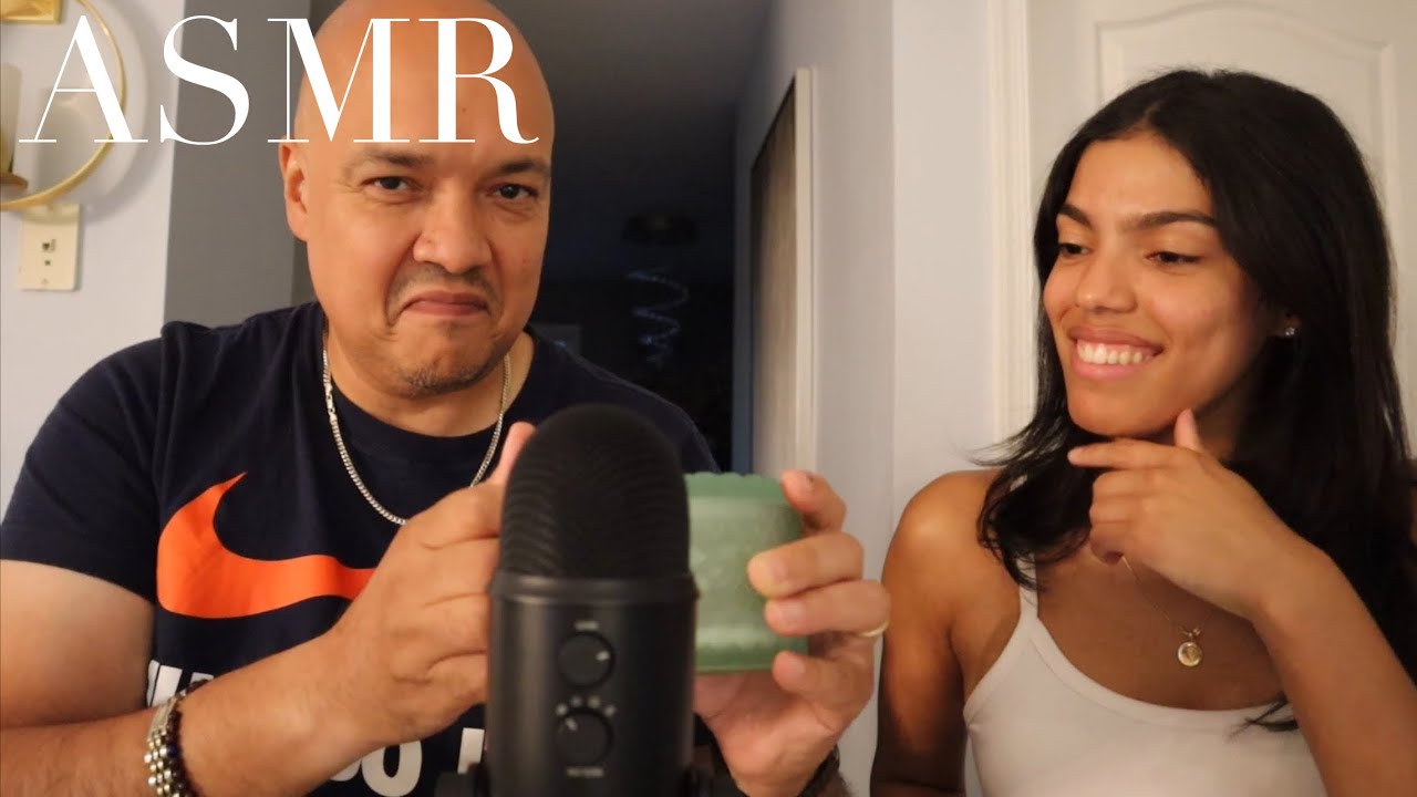 Dad tries ASMR for the first time! - YouTube