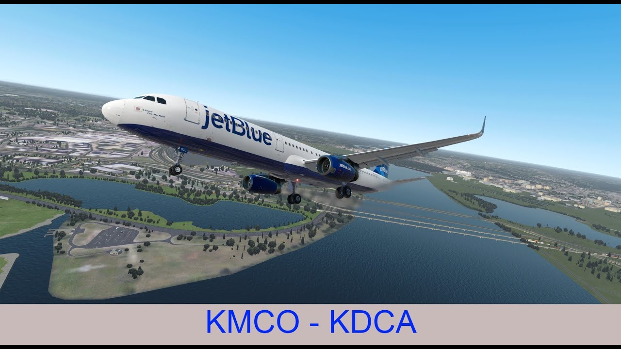 X-Plane 11 | River Visual Into DCA | KMCO - KDCA | ToLiss A321 + BSS ...