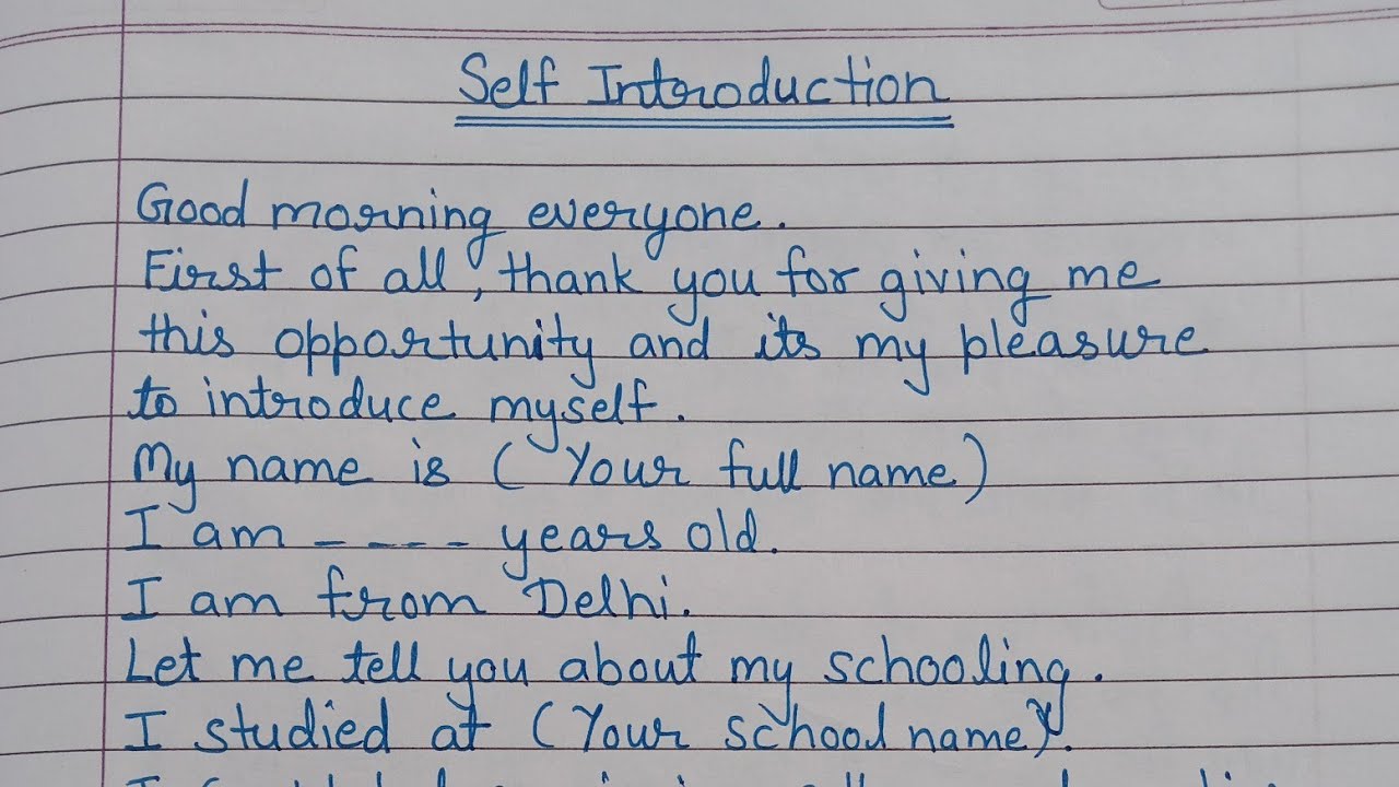 self introduction in English||How to introduce yourself in interview ...