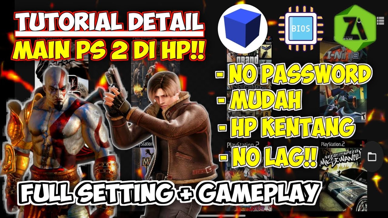 DIJAMIN BISA!! TUTORIAL PALING DETAIL MAIN GAME PS 2 DI HP + SETTINGAN ...