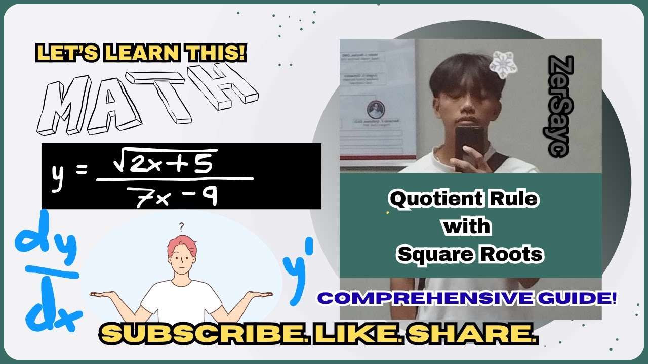 Quotient Rule with Square Roots - YouTube