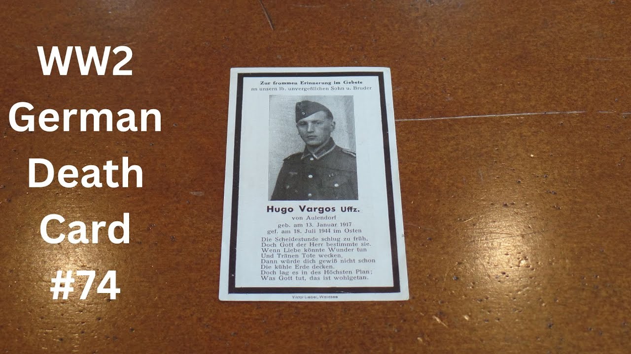 WW2 German Death Card #74 - YouTube