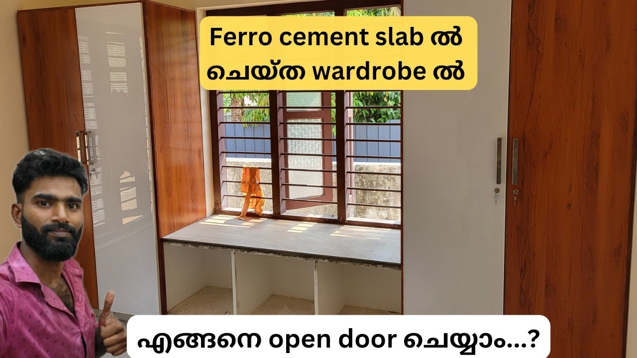 ferro cement slab wardrobe ൽ open door pearl tech Alu Fab mathra ...