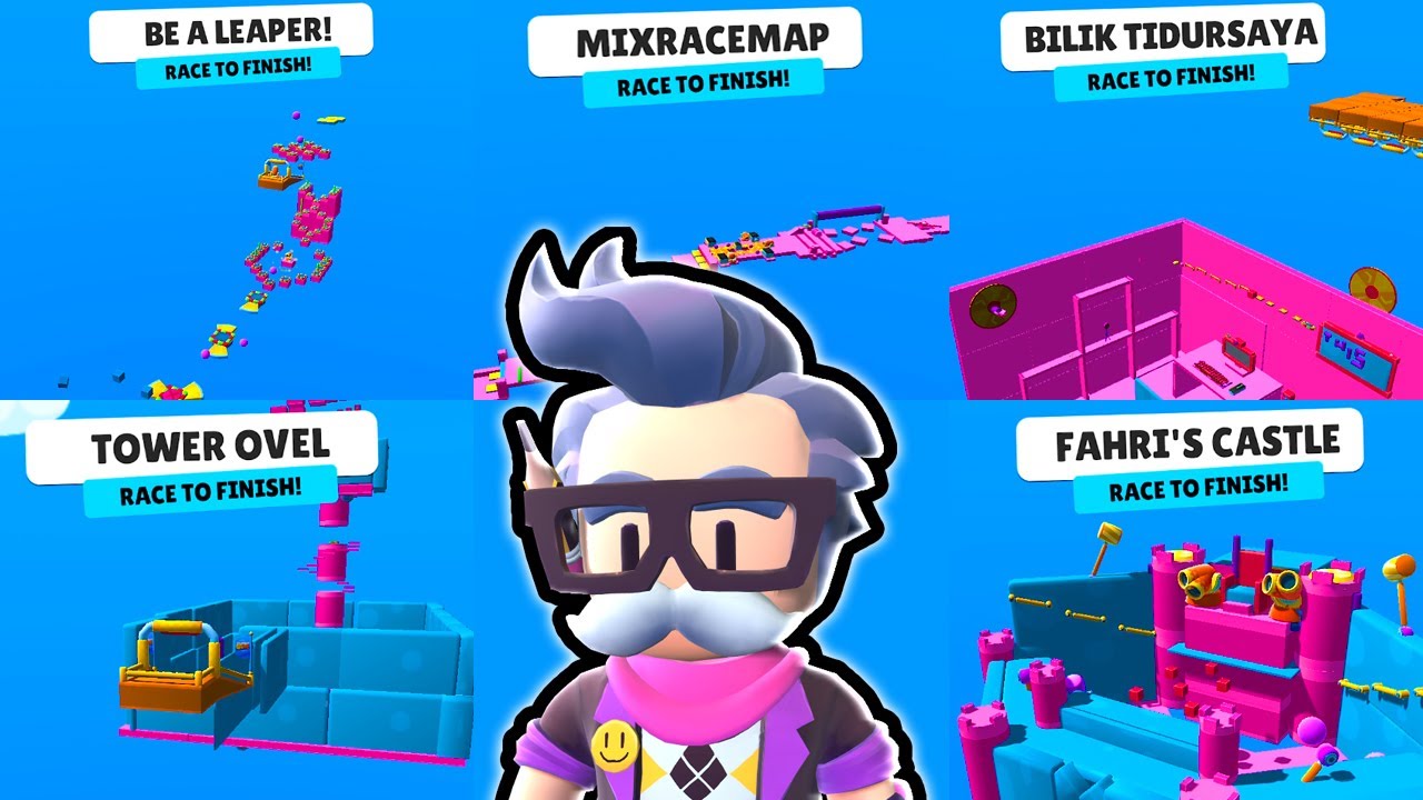 Top 5 Stumble Guys Workshop Map Code! TOWER PARKOUR CASTLE MIX MAP ...